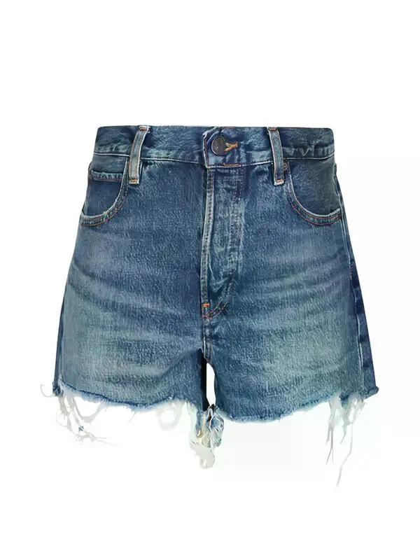 FRAME The Hang Frayed-hem Mini Shorts