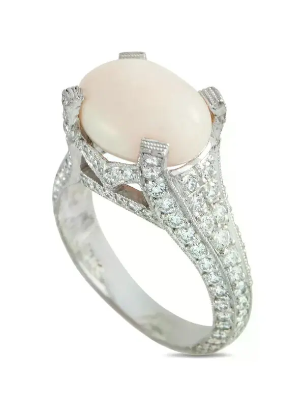 LB EXCLUSIVE Conch Pearl And Diamond Ring - Silver