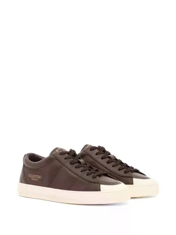 Valentino Garavani Cityplanet Calfskin Sneakers - Brown