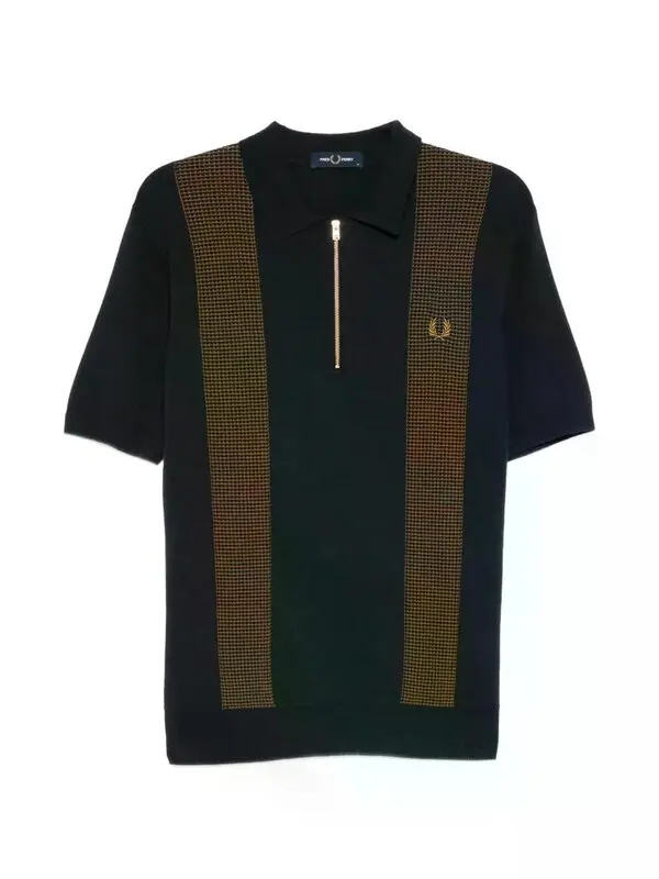 Fred Perry Zip-up Sweater With Laurel Wreath Embroidery