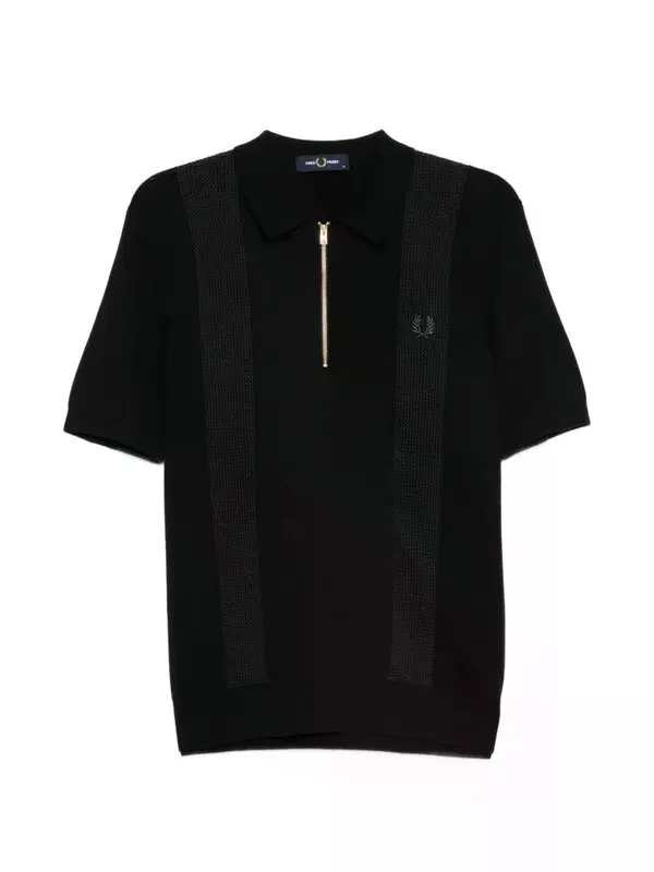 Fred Perry Textured Panel Zip-up Sweater