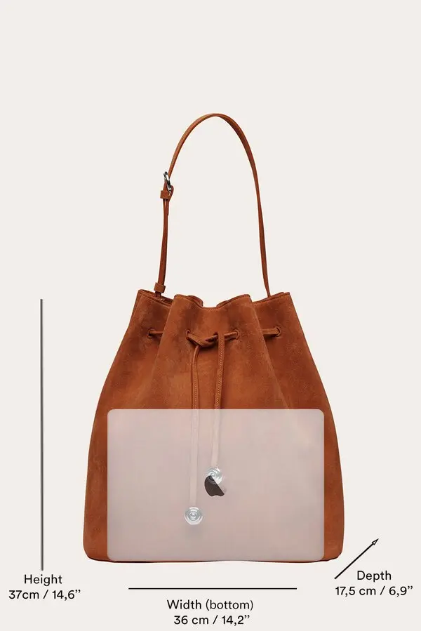 LIFFNER Charm Bucket Saddle Suede Bag