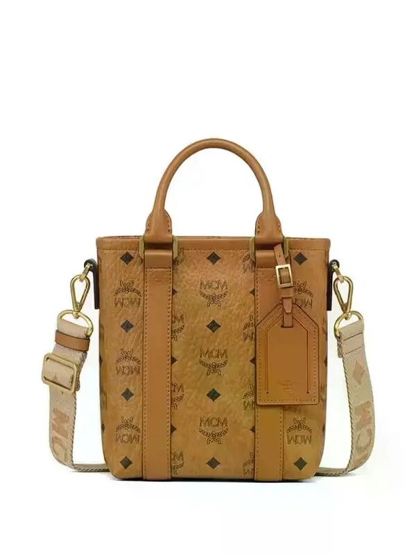 Mcm Visetos Logo-print Tote Bag - Neutrals