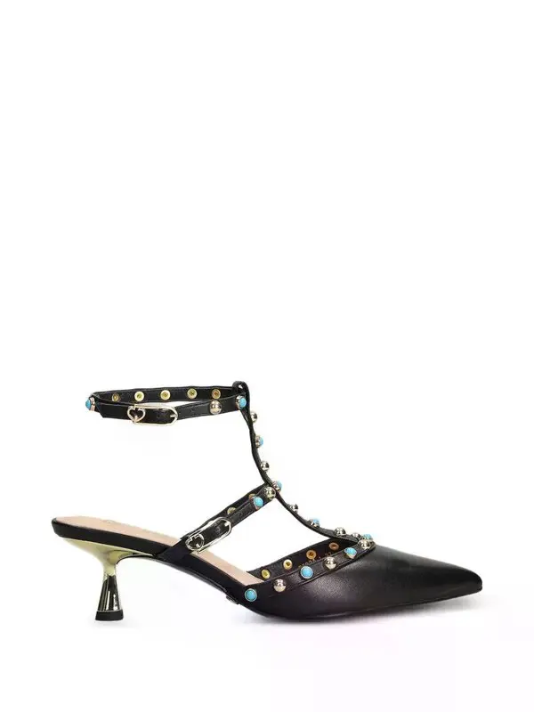 GOLD & ROUGE Glossy Stud-embellished Pumps