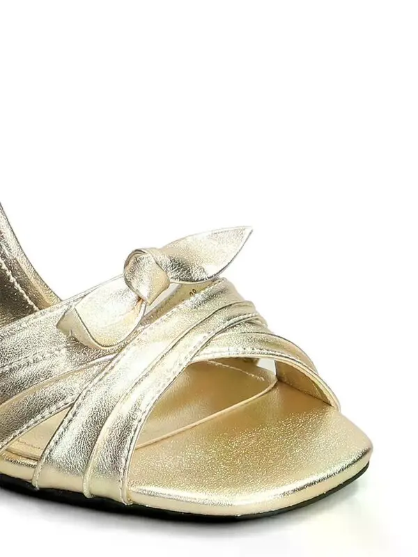 GOLD & ROUGE Metallic Bow Detail Stiletto Sandals