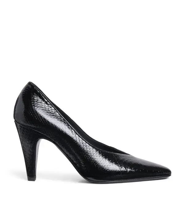 Alaïa Snakeskin Cone Heel Pumps - Clear