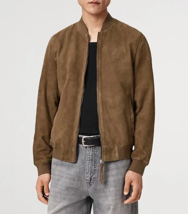 ALLSAINTS Suede Bomber Jacket