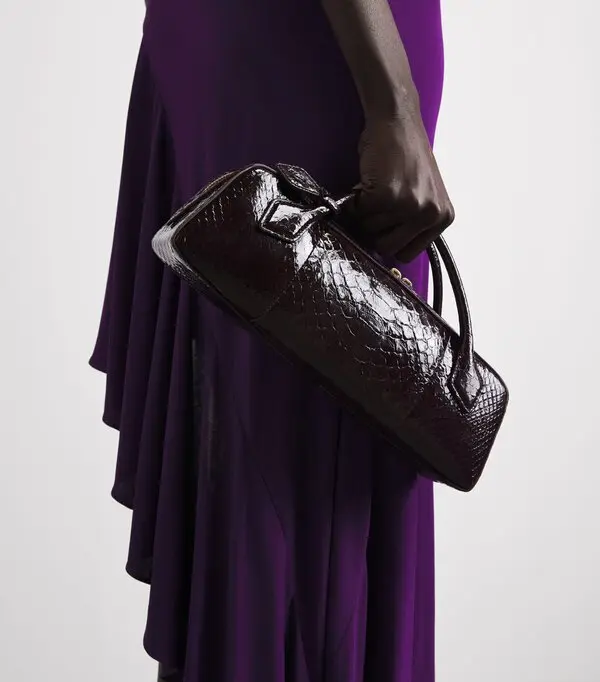 Alaïa Le Teckel Snakeskin Top-handle Bag - Brown