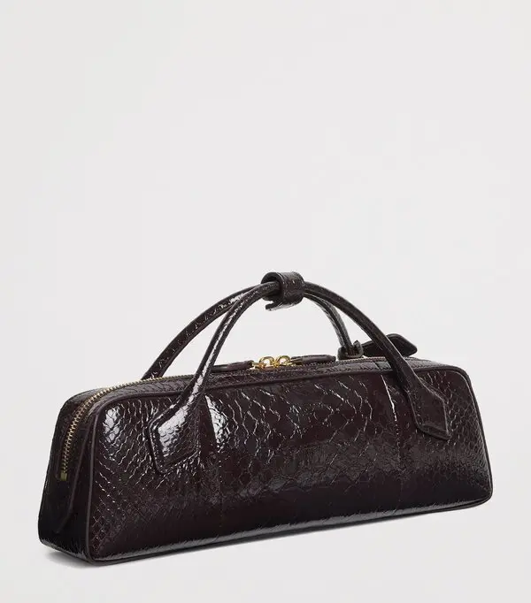 Alaïa Le Teckel Snakeskin Top-handle Bag - Brown