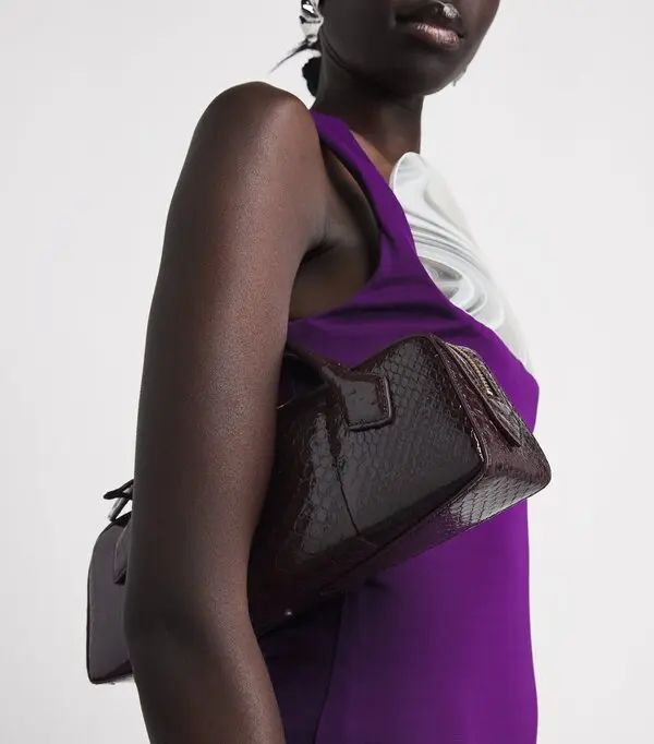 Alaïa Le Teckel Snakeskin Top-handle Bag - Brown