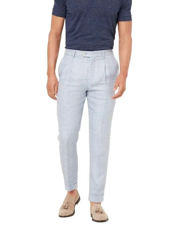 Brunello Cucinelli Plaid-check Slim-leg Chinos - White