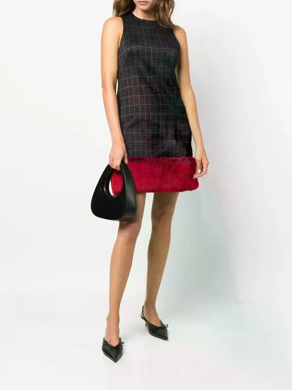 Viktor & Rolf Printed Faux-fur Trim Dress