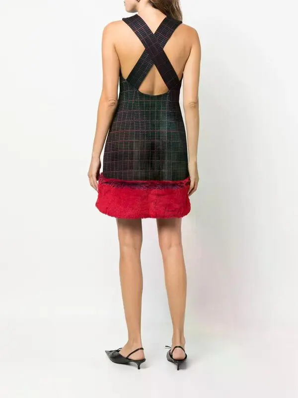 Viktor & Rolf Printed Faux-fur Trim Dress