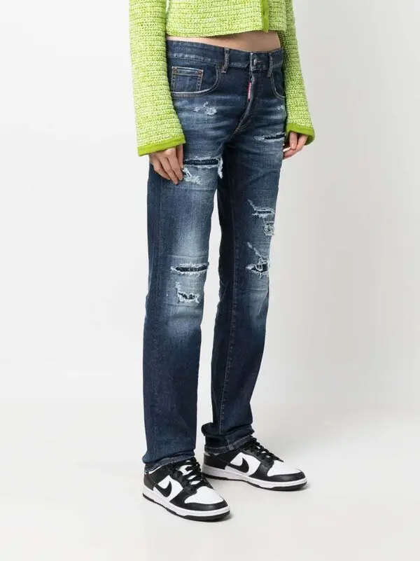 Dsquared2 Mid-rise Distressed Skinny Jeans