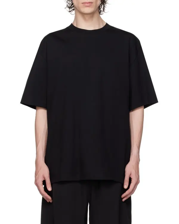 Studio Nicholson Lay Logo Detailed Crewneck T-shirt - Black