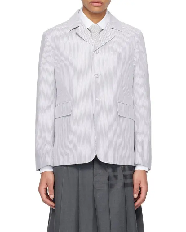 Thom Browne Single-breasted Striped Deconstructed Jacket