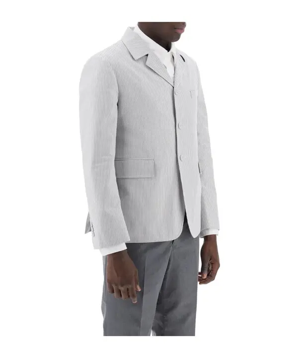 Thom Browne Single-breasted Striped Deconstructed Jacket