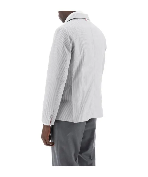 Thom Browne Single-breasted Striped Deconstructed Jacket
