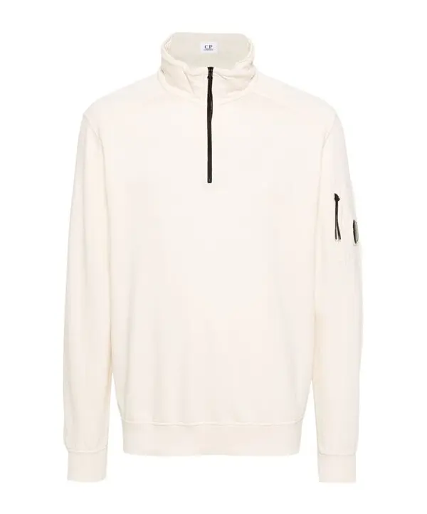 C.P. COMPANY Lens Detail Half-zip Jumper - White