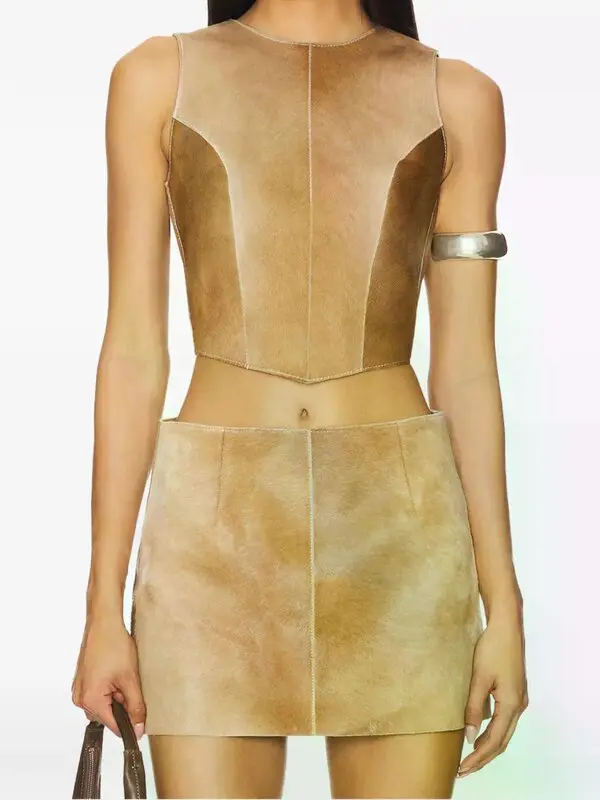 ZUT Calf-hair Panelled Top
