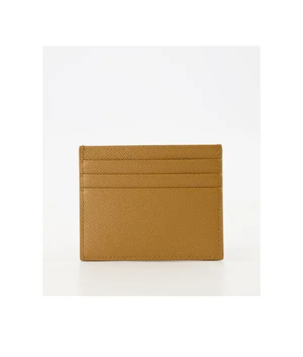 Prada Saffiano Leather Card Holder - Camel
