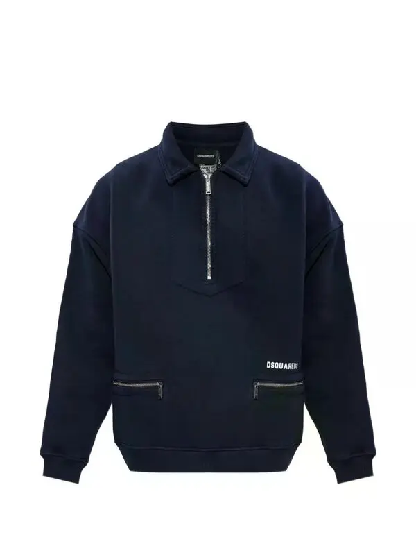 Dsquared2 Half-zip Polo Collar Sweatshirt