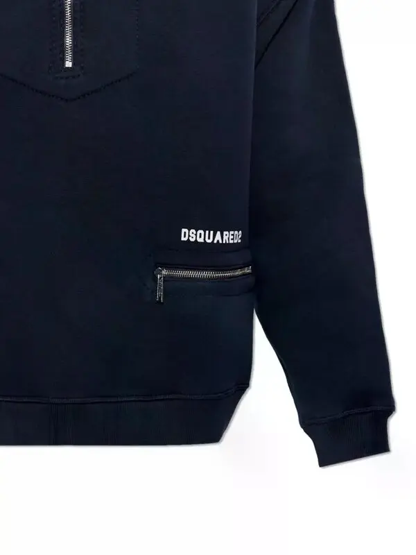 Dsquared2 Half-zip Polo Collar Sweatshirt