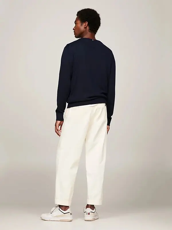 Tommy Hilfiger Crew Neck Sweater With Flag Embroidery