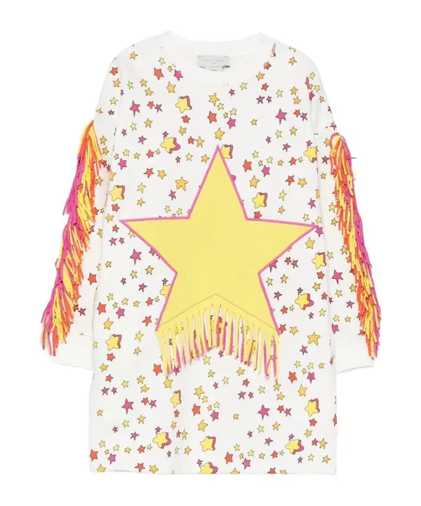 Stella McCartney Star-print Fringe Dress - White