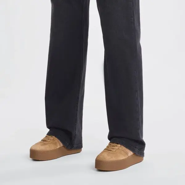 Hogan Croc Effect Suede Sneakers With Maxi Sole - Light Brown