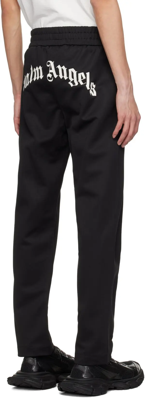 Palm Angels Curved Logo Printed Sweatpants - Black