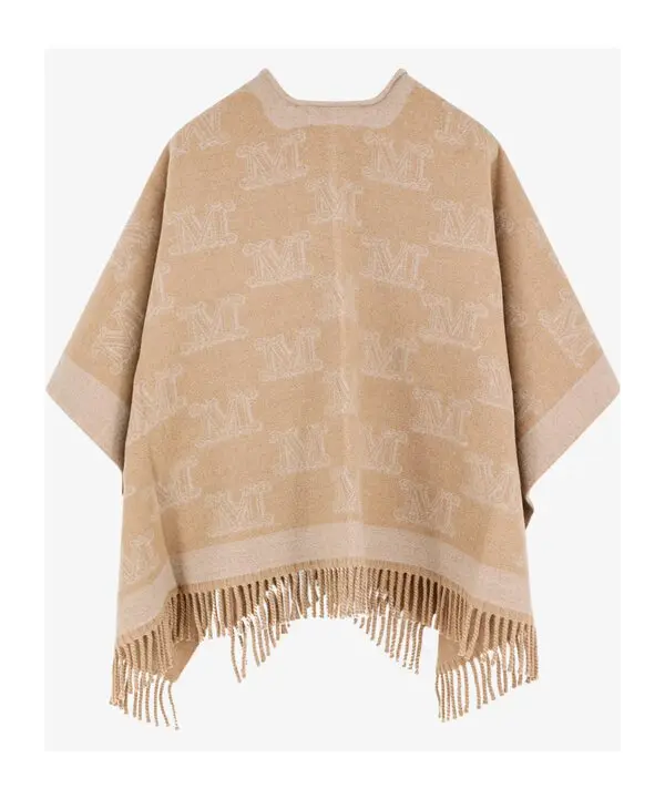 Max Mara All-over Logo Patterned Fringed Cape