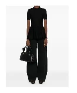 Alaïa Short-sleeve Peplum Blouse