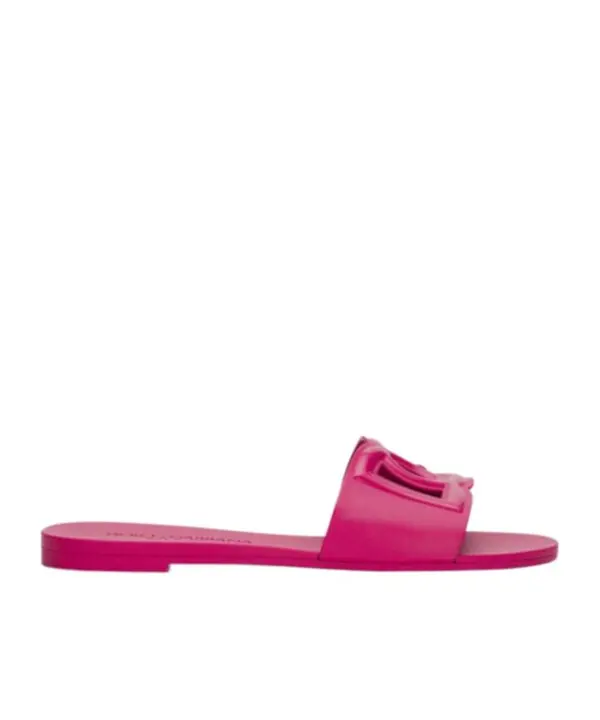 Dolce & Gabbana Logo Cut-out Open-toe Slides - Fuchsia
