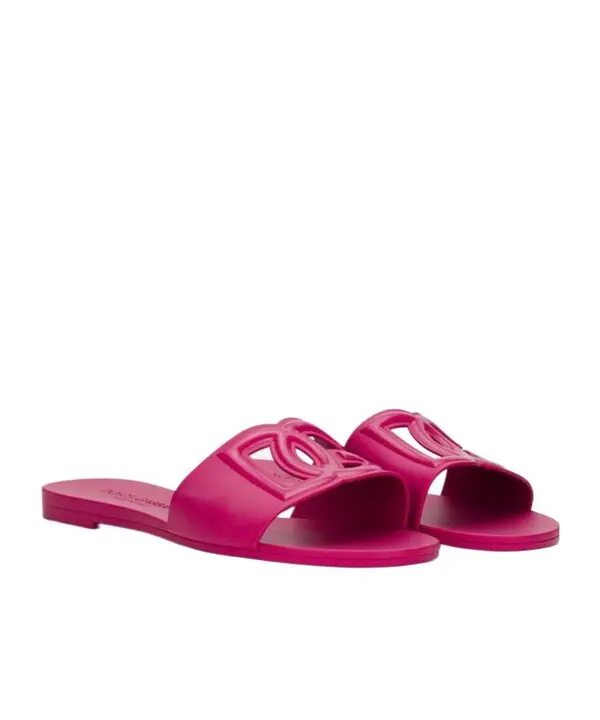 Dolce & Gabbana Logo Cut-out Open-toe Slides - Fuchsia