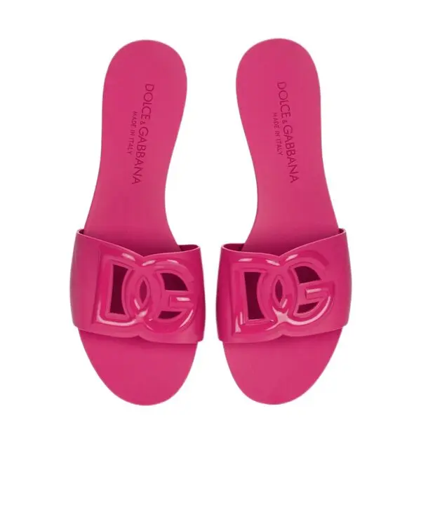 Dolce & Gabbana Logo Cut-out Open-toe Slides - Fuchsia
