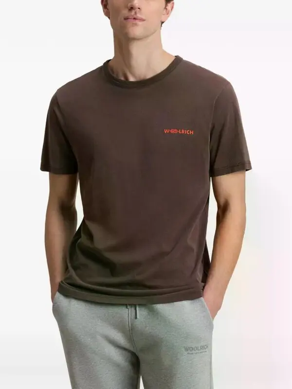 Woolrich Garment-dyed Graphic-print T-shirt