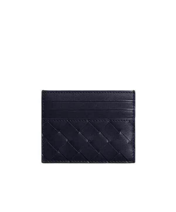 Bottega Veneta Intrecciato Credit Card Case - Midnight/basalt