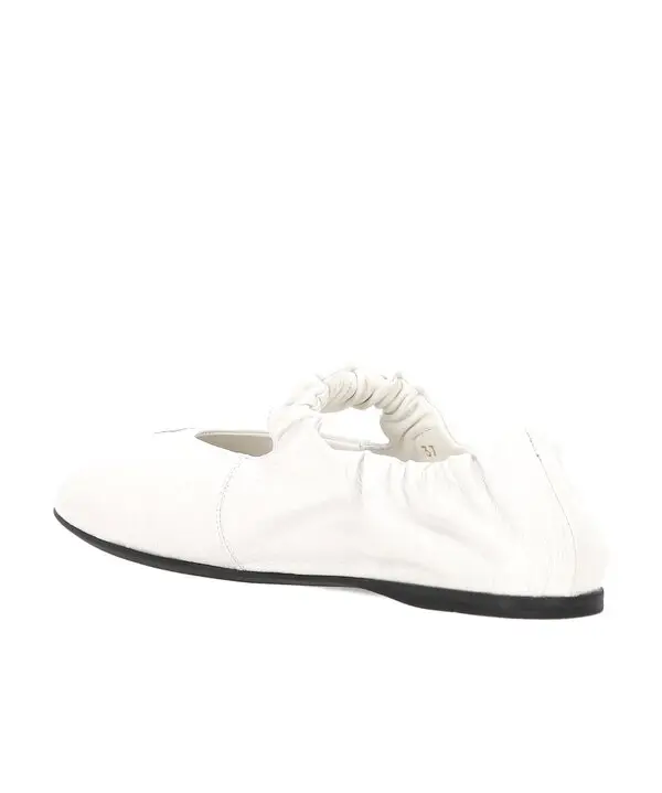 Miu Miu Gathered Ballet Flats With Logo Detail