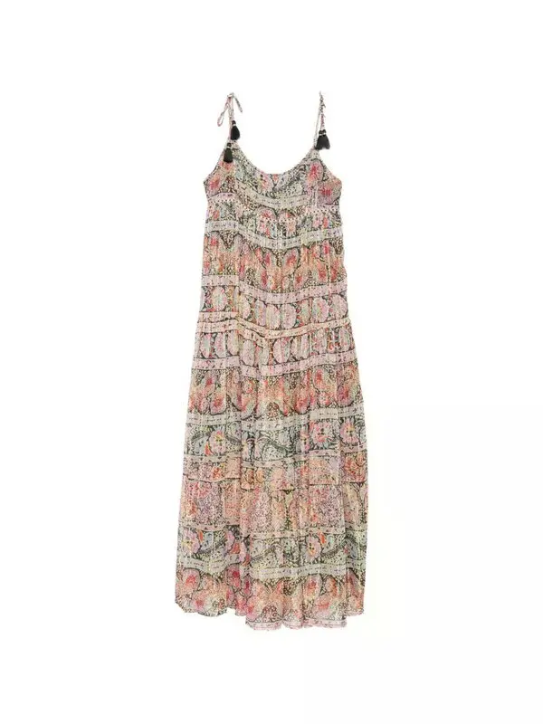 Rixo Paisley Print Tiered Dress