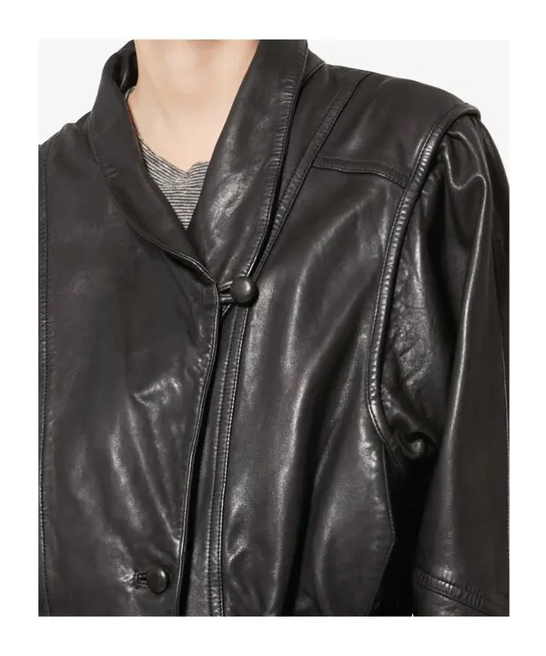 Isabel Marant Étoile Tressy Cropped Leather Jacket
