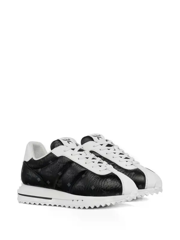 Mcm Diamante Monogram-print Panelled Sneakers