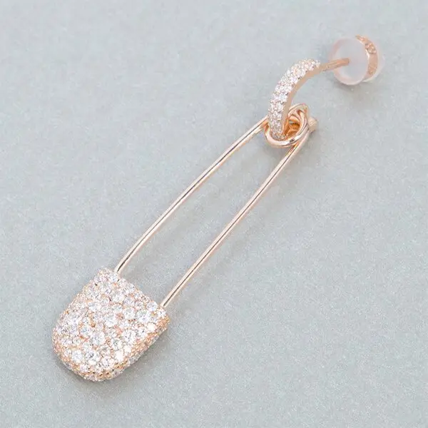 APM MONACO Rose Gold Single Diamond Pin Earring