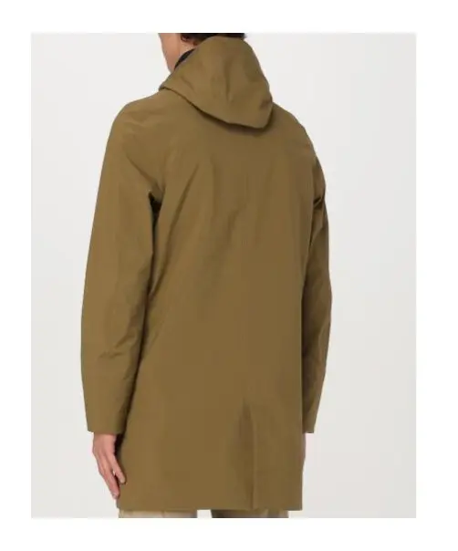 K-WAY Long Hooded Jacket With Zipper And Side Pockets