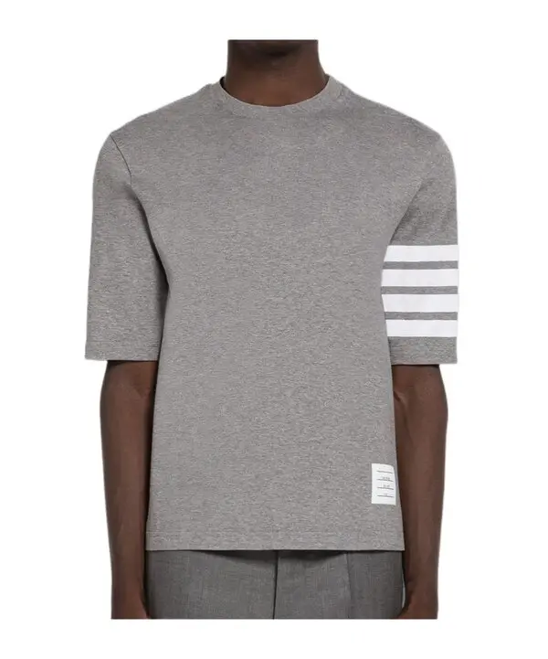 Thom Browne Striped Sleeve T-shirt - Light Gray