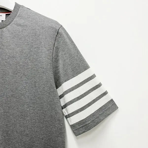 Thom Browne Striped Sleeve T-shirt - Light Gray