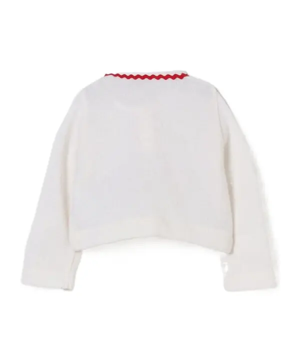Monnalisa Fine-knit Cardigan With Heart Embellishments