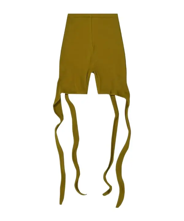 Ottolinger Knitted Shorts With Tie-up Design - Green