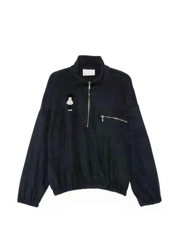 SONG FOR THE MUTE Character Patch Half-zip Sweatshirt