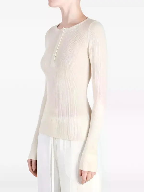 Auralee Ribbed Knit Long Sleeve Top